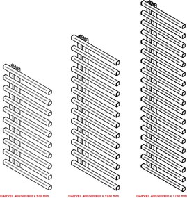 Hopa Darvel koupelnový radiátor 500 x 1730 mm středové připojení černá RADDAV501731