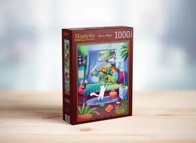 MAGNOLIA Puzzle Dívka a její kočky / 1000 dílků / 48 x 68 cm