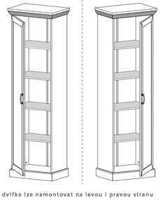 ROYAL r | šatní skříň S1D | 57 cm | UNI provedení | borovice nordická