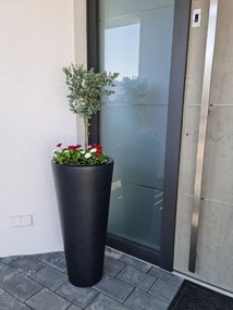Květináč RONDO CLASSICO, sklolaminát, výška 80 cm, antracit