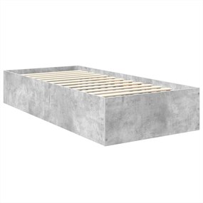 Rám postele s čelo Betonově šedá 100 x 200 cm Kompozitní dřevo 3408700