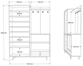 Předsíňová sestava Osy Green and Oak