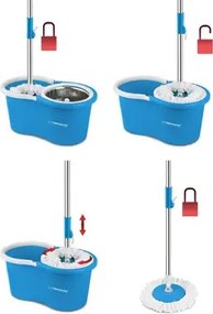Esperanza EHS006 modro-bílá / Otočný mop / Mikrovlákno / 360° otočná h