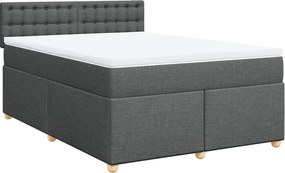 Box spring postel s matrací tmavě šedá 160x200 cm textil 3289046