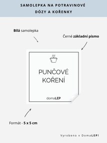 Samolepka na kořenky PUNČOVÉ KOŘENÍ bílá 5 × 5 cm základní písmo