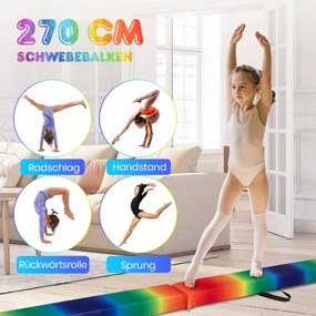 Costway 270 cm kladina dětská kladina skládací gymnastická kladina s rukojetí