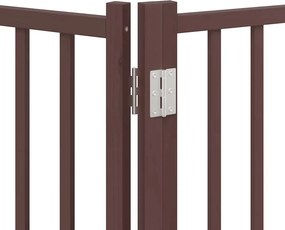 Zábrana pro psy s dvířky skládací 6 panelů hnědá 480 cm topol 3155745