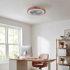 Brilagi - LED Stmív. svítidlo s ventilátorem LED/38W/230V 50 cm růžová/dub +DO