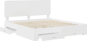 Rám postele se zásuvkou Bílá 180 x 200 cm Kompozitní dřevo 3412749