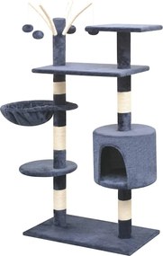 Škrabadlo pro kočky se sisalovými sloupky, 125 cm, tmavě modrá 170484