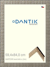 DANTIK rámeček 59,4x84 | SARTORI kost.bílá s (Plexi Čiré)