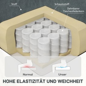 HOMCOM Elektrické relaxační křeslo s masážní a vyhřívací funkcí, čalouněné křeslo s USB připojením, boční kapsy, šedé