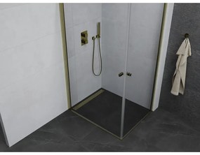 Mexen Pretoria Duo sprchový kout s otočnými dveřmi 80 x 70 cm, Průhledné, Zlatá - 852-080-070-50-00-02