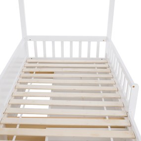 Montessori postel, 90x200, bílá, masiv, BIANKA