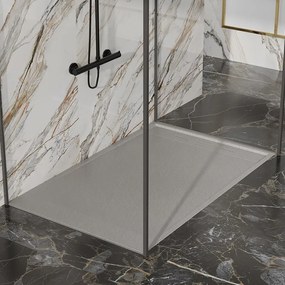 BPS-koupelny Obdélníková akrylátová sprchová vanička HYD-OSV-DEKO 140x80 šedá