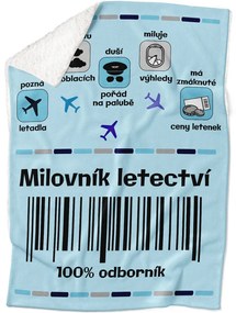 Deka Milovník letectví 100% (Podšití beránkem: ANO)