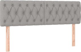 Box spring postel s matrací a LED světle šedá 160x200 cm textil 3133405
