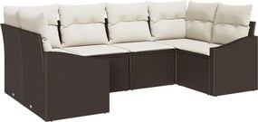 Set pohovek 6 ks Hnědá polyratan 3346858