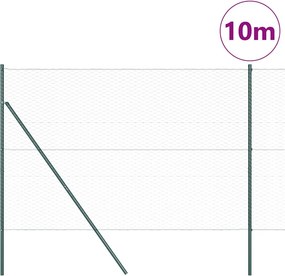 Hexagonální kotvení plotu 10 x 1,5 m Ocel potažená PVC Zelená 3352650