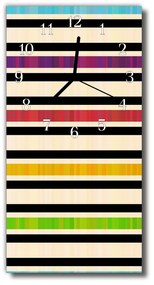 Skleněné hodiny vertikální  Umělecké pruhy barevných čar 30x60 cm