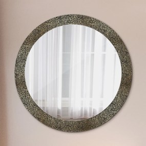 Kulaté dekorativní zrcadlo na zeď Zlaté ozdoby fi 80 cm
