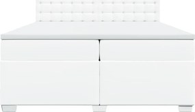 Box spring postel s matrací bílá 200x200 cm umělá kůže 3288437