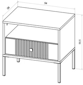 Noční stolek LUE béžová/černá