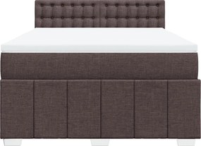 Box spring postel s matrací tmavě hnědá 140x200 cm textil 3289408