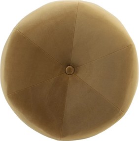 Karamelový sametový puf/ sedák Scarlett se zlatým pruhem – Ø 41*47cm