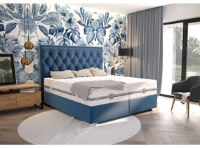 Blanář Padmé postel vč. roštů a matrací 180 x 200 cm, modrá