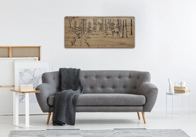 Li-Go "Jelen a myslivec" světelný obraz 230V 110x50 cm provedení povrchu: ořech