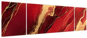 Obraz - Červeno-zlatý mramor (170x50 cm)