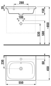 JIKA H8127127161041 - Závěsné umyvadlo MIO 55x45 cm keramika/matná černá