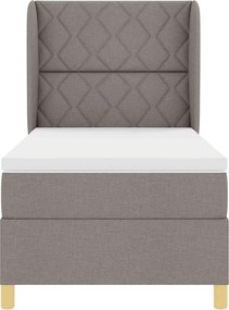 Postel s boxspringem s čelo Taupe 200 x 100 cm textil 3340806