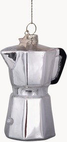 Ručně foukaná vánoční ozdoba Coffee Maker