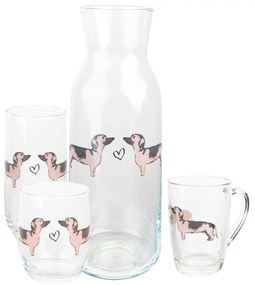 Skleněnička na vodu s jezevčíky Dachshund Love – 380 ml