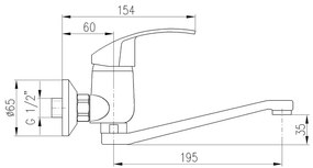 Slezák Rav Mississippi MS001.0/26 dřezová / umyvadlová baterie nástěnná 100 mm