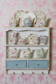 Porcelánový hrnek s květy - Ø 12*9*10 cm