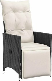 9dílný zahradní bistro set s poduškami černý polyratan 3277255