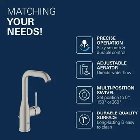 Grohe - Umyvadlová baterie s výpustí, supersteel