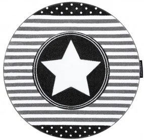 Koberec PETIT STAR HVĚZDA kruh šedý