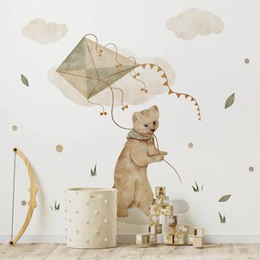 Gario Dětská nálepka na zeď Magical animals - medvídek s drakem