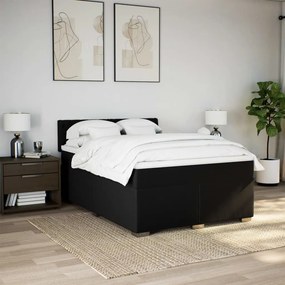 Box spring postel s matrací černá 140x200 cm textil 3288220