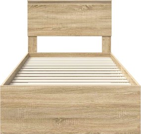 Rám postele se zásuvkou Dub sonoma 90 x 190 cm Kompozitní dřevo 3410951