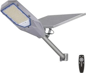 LED Stm. pouliční lampa se solárním panelem LED/200W/20000 mAh 6500K IP65 šedá