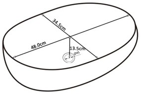 BPS-koupelny Keramické umyvadlo na desku HYD-NO-MAR9-480 48x34,5 cm, béžový mramor