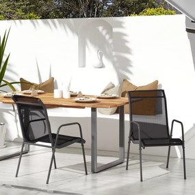 vidaXL Zahradní židle 2 ks ocel a textilen černé [316817]