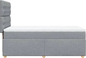 Box spring postel s matrací světle šedá 90x190 cm textil 3291142