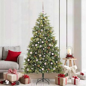 Umělý sklopný vánoční stromeček s kužely Zelená 210 cm 3395100