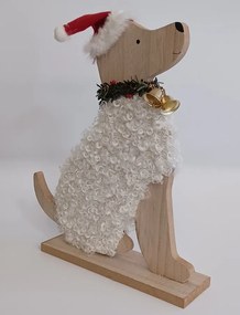 Dřevěná dekorace na stůl pes 21,5 × 26 cm, stojící